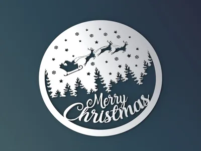 Merry Christmas wall decoration with backplate Remixed by sardin ...