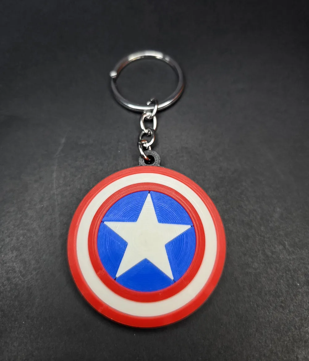 ROTATING CAPTAIN AMERICA KEYCHAIN - Free 3D Print Model - MakerWorld