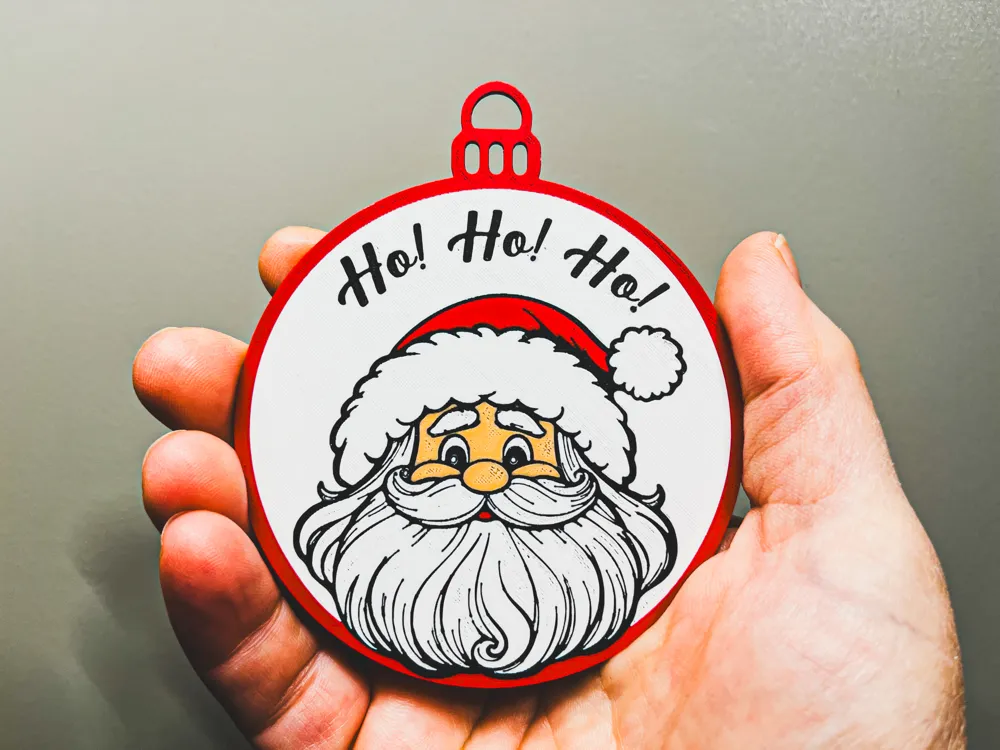 Ho Ho Ho Santa Christmas Tree Ornament Bauble - Free 3D Print Model ...