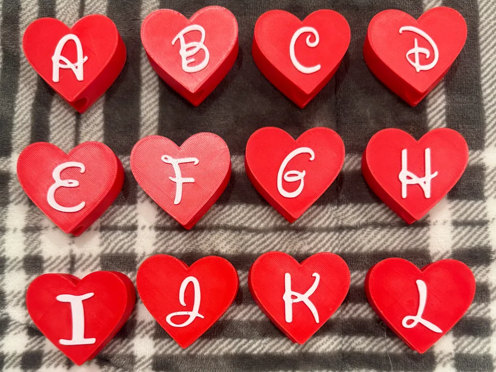 Disney Heart Initial Stanley Toppers - Free 3D Print Model - MakerWorld