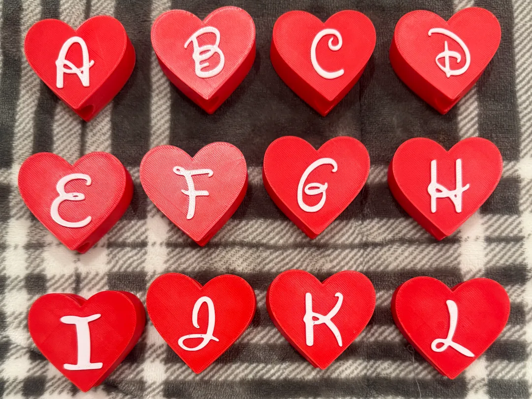 Disney Heart Initial Stanley Toppers - Free 3D Print Model - MakerWorld
