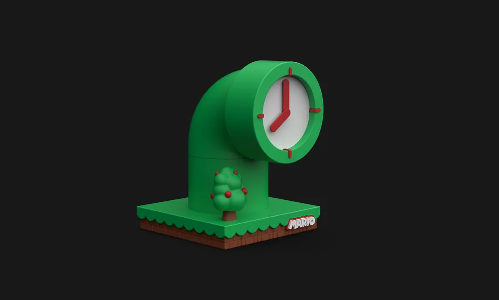 Switch Mario creative clock-themed base stand by canmaxfire - MakerWorld