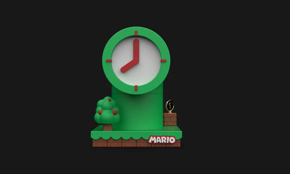 Switch Mario creative clock-themed base stand by canmaxfire - MakerWorld
