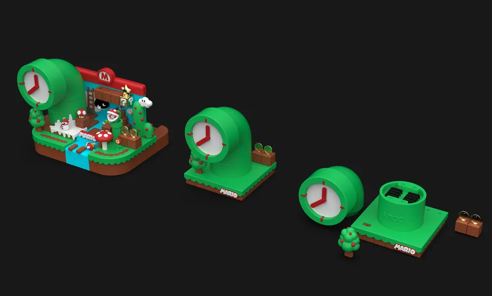 Switch Mario creative clock-themed base stand by canmaxfire - MakerWorld