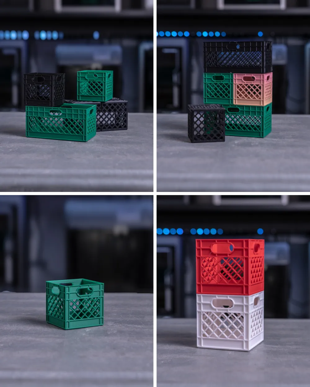 Stackable Milk Crate | Square and Rectangle - Free 3D Print Model ...
