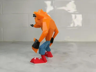 Low poly retro Crash figure by Namiiria MakerWorld: Download Free 3D Models