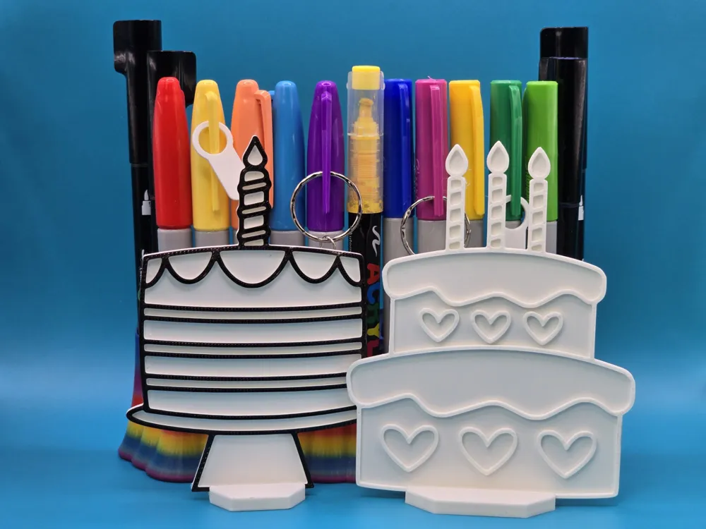 Birthday Cake Coloring 4 Fun - Free 3D Print Model - MakerWorld