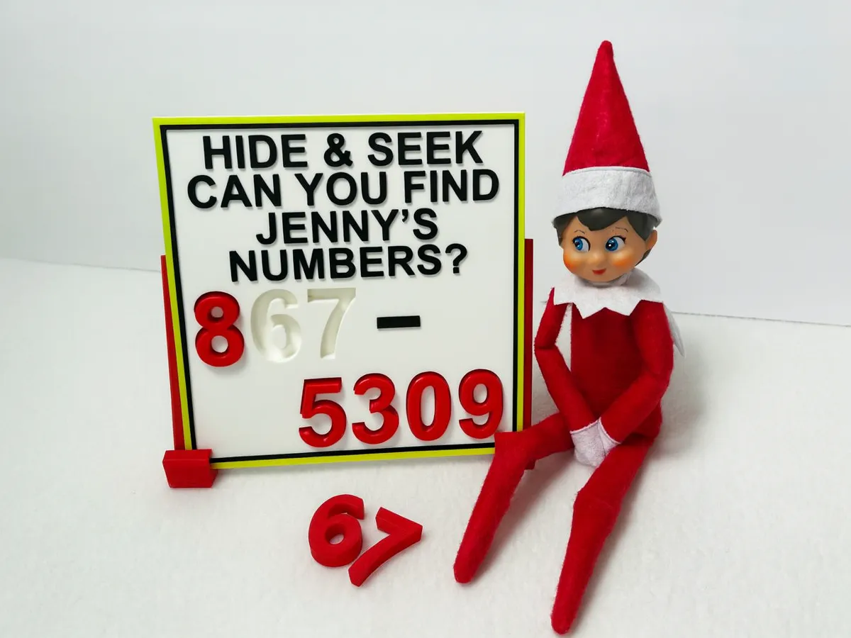 Elf on a shelf Jenny's Number Puzzle board - Free 3D Print Model ...