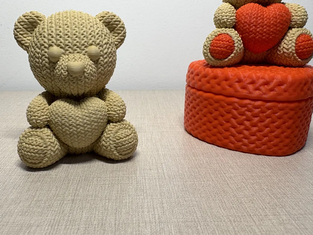 Knitted Love Bear | Love Shaped Nose & Tail - Free 3D Print Model ...