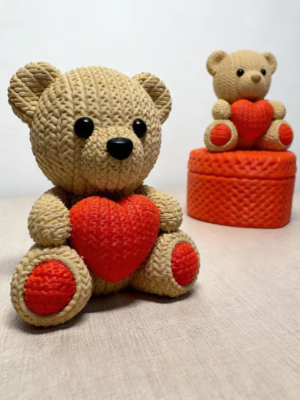 Knitted Love Bear | Love Shaped Nose & Tail - Free 3D Print Model ...