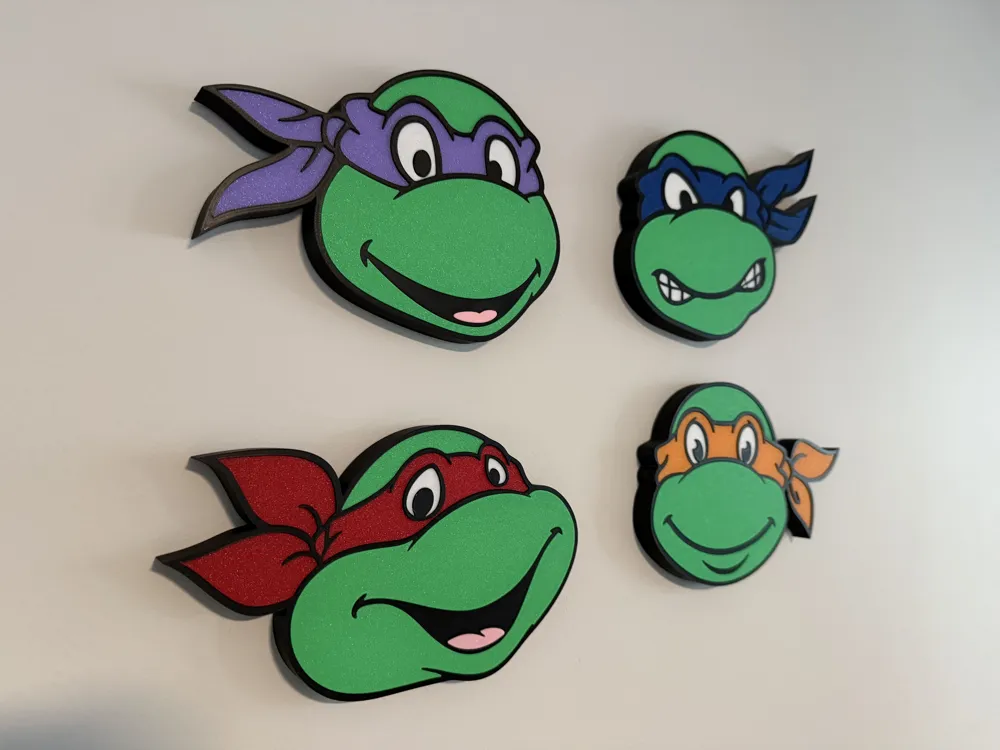 Teenage Mutant Ninja Wall Art (NO AMS) - Free 3D Print Model - MakerWorld