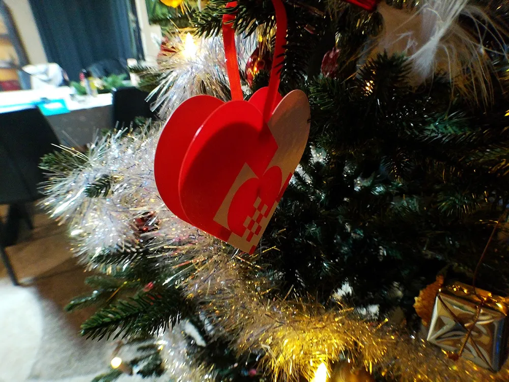 10x Christmas Fake Weaved Paper Heart Ornaments - Free 3D Print Model ...