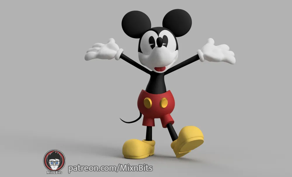 Mickey Mouse Fanart by MiX&BitS MakerWorld: Download Free 3D Models