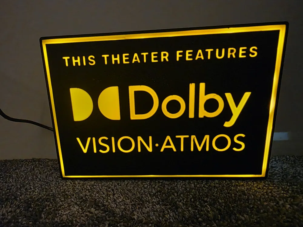 Dolby Vision - Atmos Home theatre light box sign - Free 3D Print Model ...