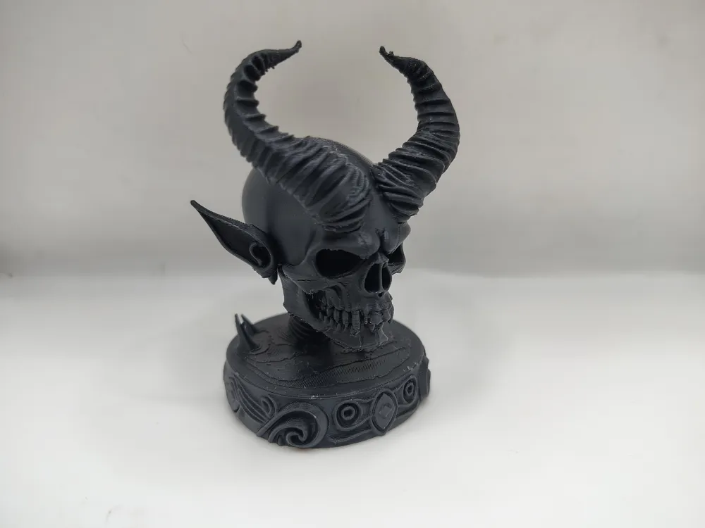 Dark Elf Skull with Demonic Horns – Fantasy Bust by MagiczneDruki3D ...