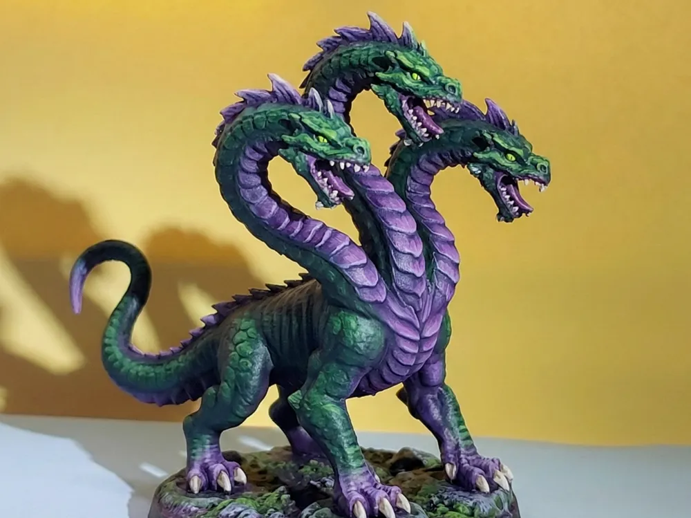 Three-Headed Serpent Monster - D&D Hydra Miniature - Free 3D Print ...