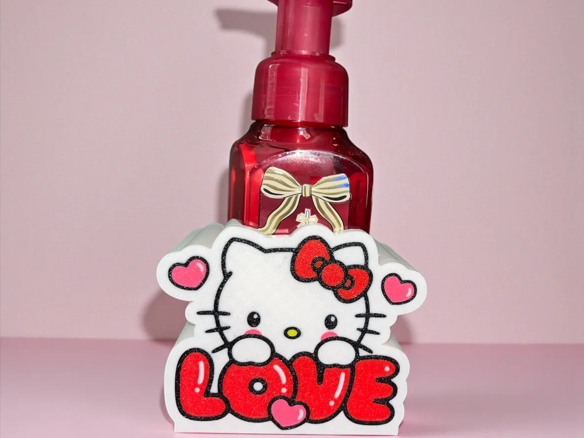 Valentine Hello Kitty Soap Dispenser - Free 3D Print Model - MakerWorld