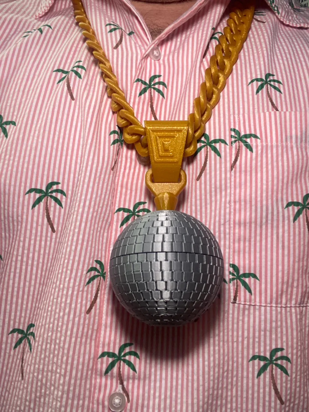 Disco Ball Necklace with snap lock disco ball!!! by lukeinthegarage ...