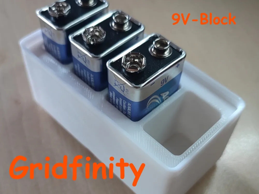 Gridfinity 9V Block Battery Storage by Gorgar MakerWorld: Download Free ...