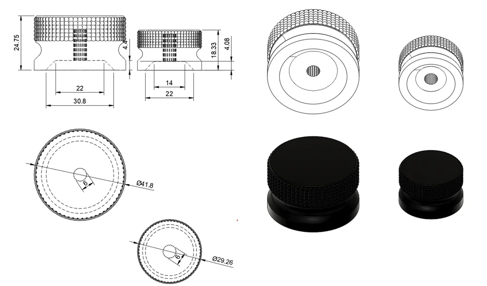 Adjustment potentiometer knob V1K4 by BobSonicLab MakerWorld: Download Free 3D Models