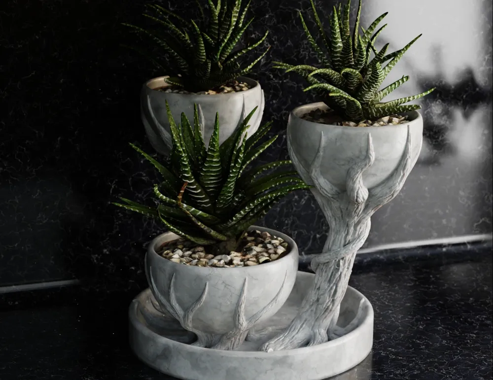Three cups flower pot - Free 3D Print Model - MakerWorld