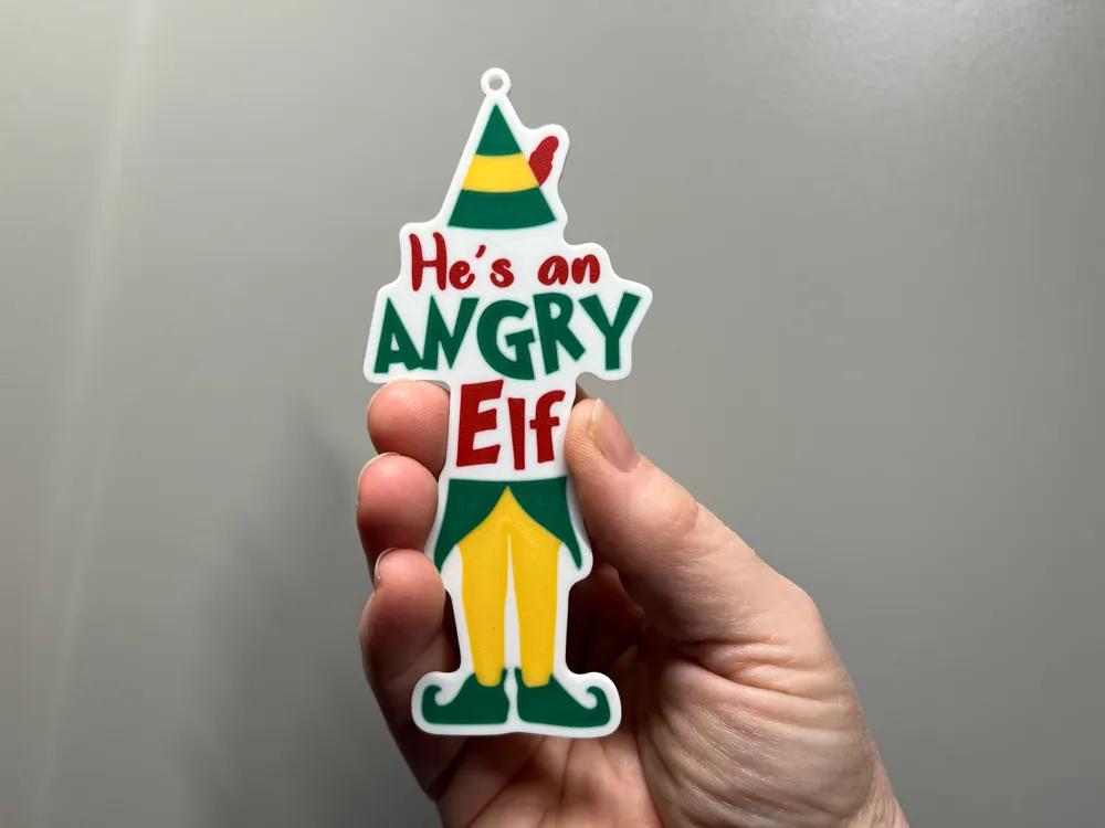 He's an Angry Elf Christmas Ornament Elf Movie by mortickles MakerWorld ...
