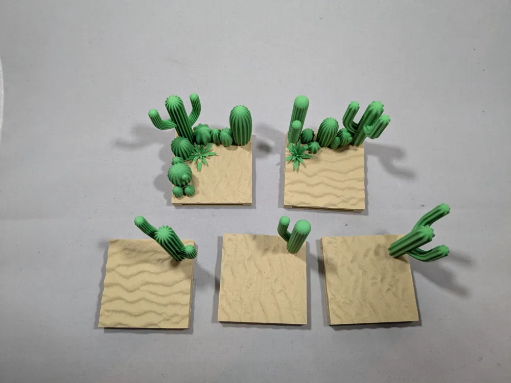Sand tile with tall cactus (OpenLOCK system) - Free 3D Print Model ...