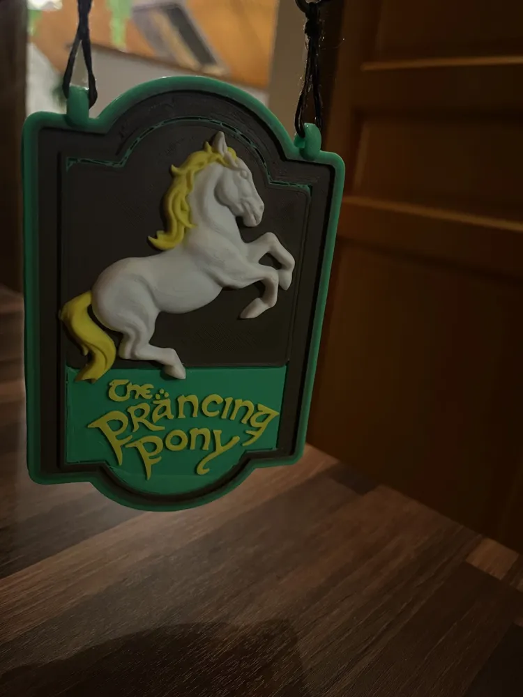 LOTR Prancing Pony 3D Hanging Sign - Free 3D Print Model - MakerWorld