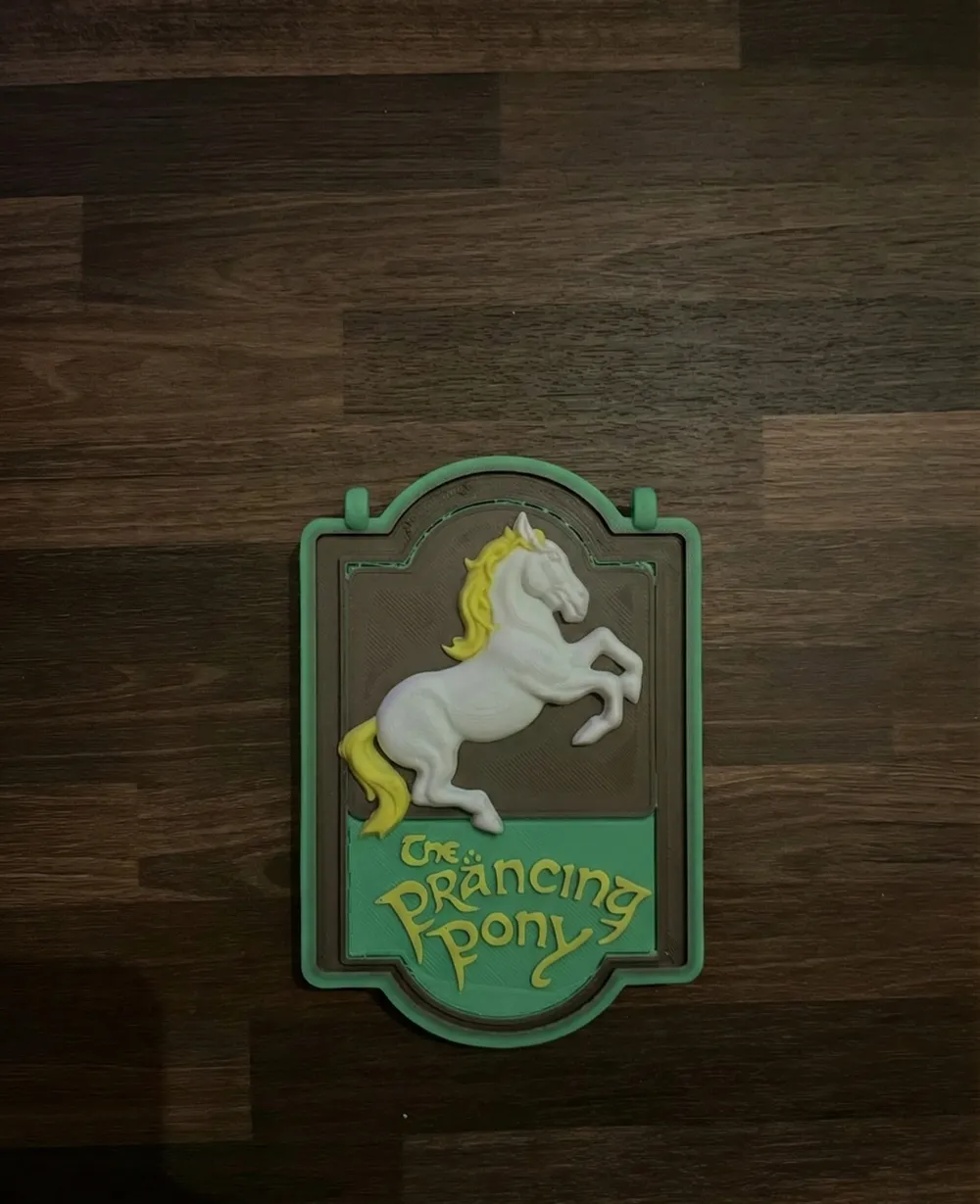 LOTR Prancing Pony 3D Hanging Sign - Free 3D Print Model - MakerWorld