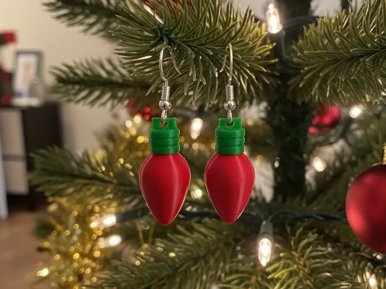 Christmas Light Earrings! - Free 3D Print Model - MakerWorld