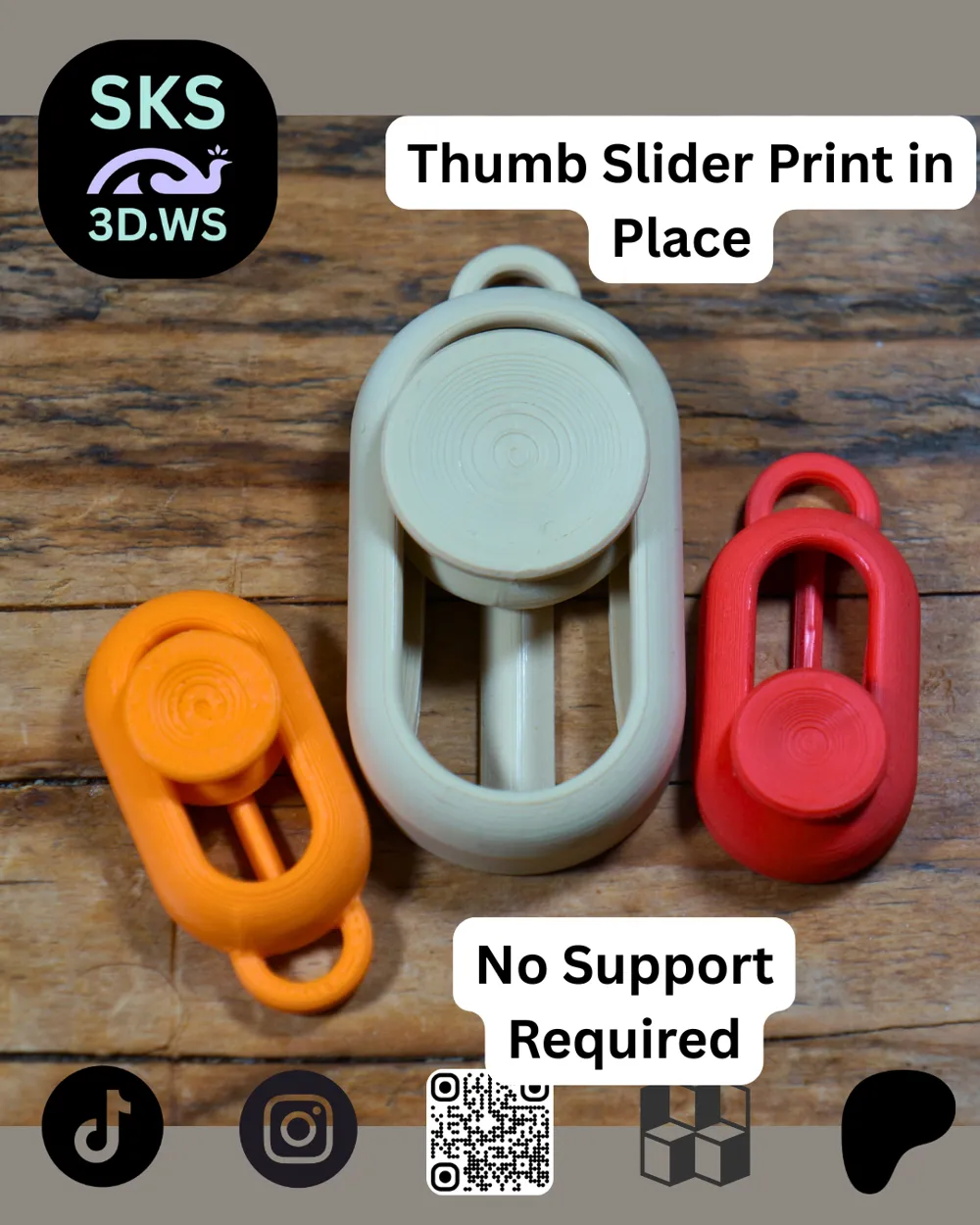 Print in Place Thumb Slider by SKS.3D.WS MakerWorld: Download Free 3D ...