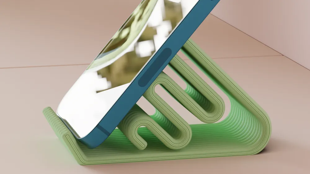 Phone Stand. Modern Layered Wavey Phone stand - Free 3D Print Model ...