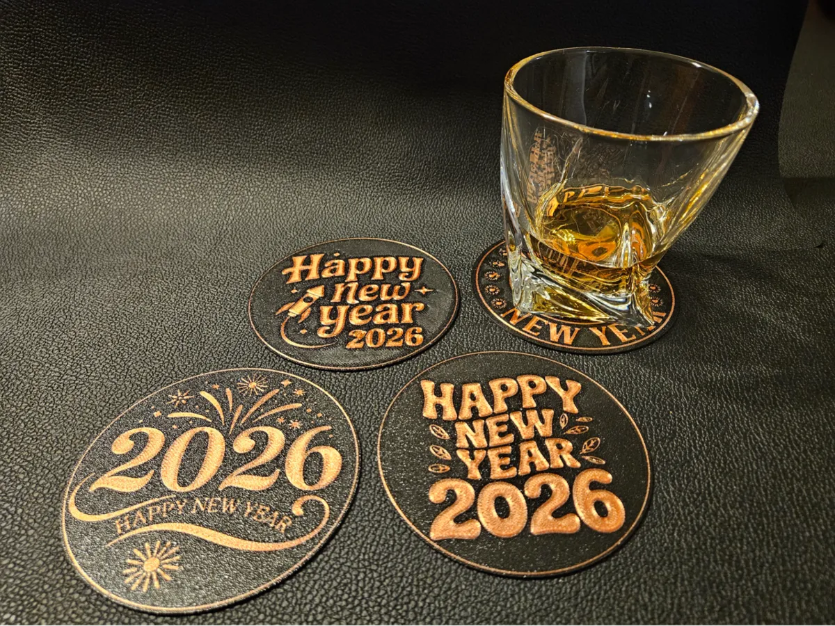 New Year's Eve 2026 Coasters by 3D - Druck & Design MakerWorld: Download Free 3D Models