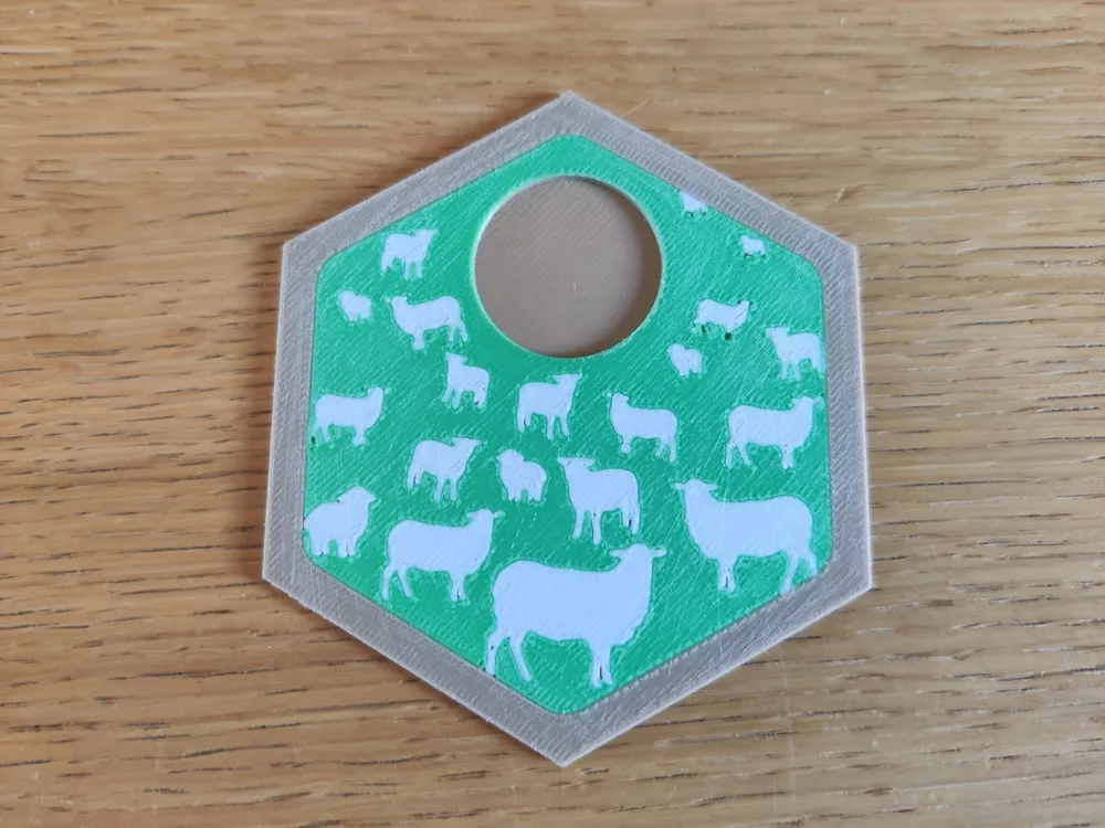 Settlers of Catan - Sheep/Lamb tile - Free 3D Print Model - MakerWorld