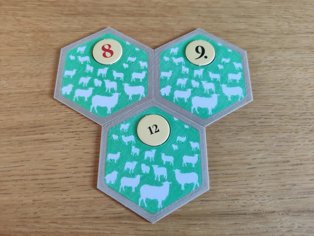 Settlers of Catan - Sheep/Lamb tile - Free 3D Print Model - MakerWorld