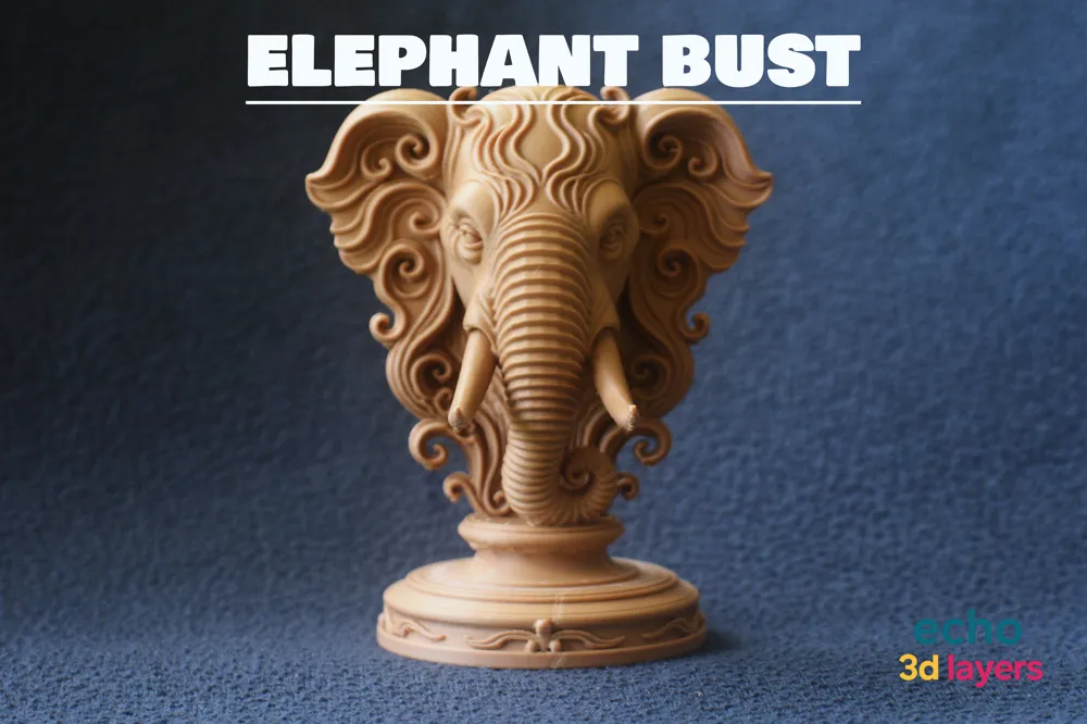 elephant bust by Echo 3D Layers MakerWorld: Download Free 3D Models