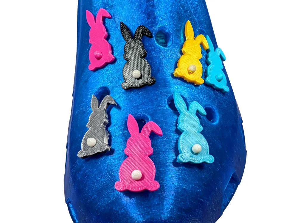 Cute Bunny Croc Shoe Charm (Jibbitz) by sidbarret007 - MakerWorld