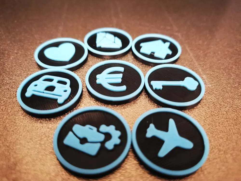 Tokens with icons for a lucky draw game - Free 3D Print Model - MakerWorld