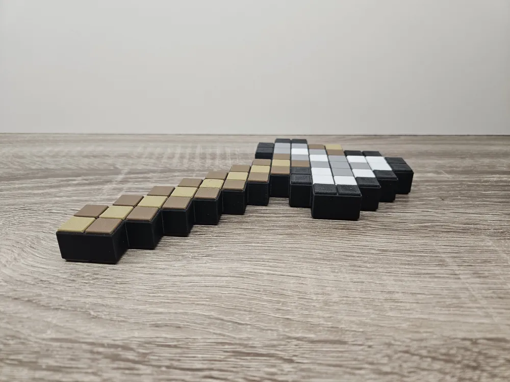 Minecraft Pixel Axe - Free 3D Print Model - MakerWorld