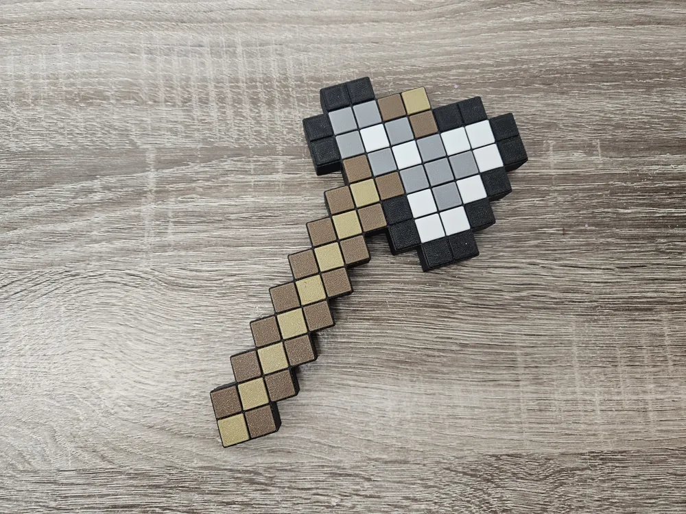 Minecraft Pixel Axe - Free 3D Print Model - MakerWorld