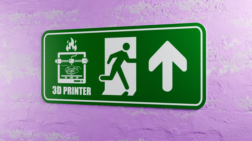 3D Printer Emergency Sign - Right Side Arrow Up - Free 3D Print Model ...