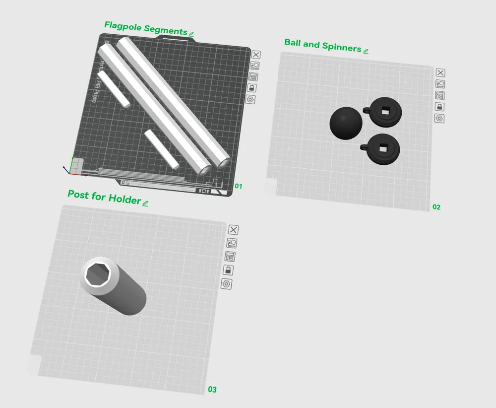 Modular Flagpole with Rotating Rings by RobotGeek MakerWorld: Download Free 3D Models