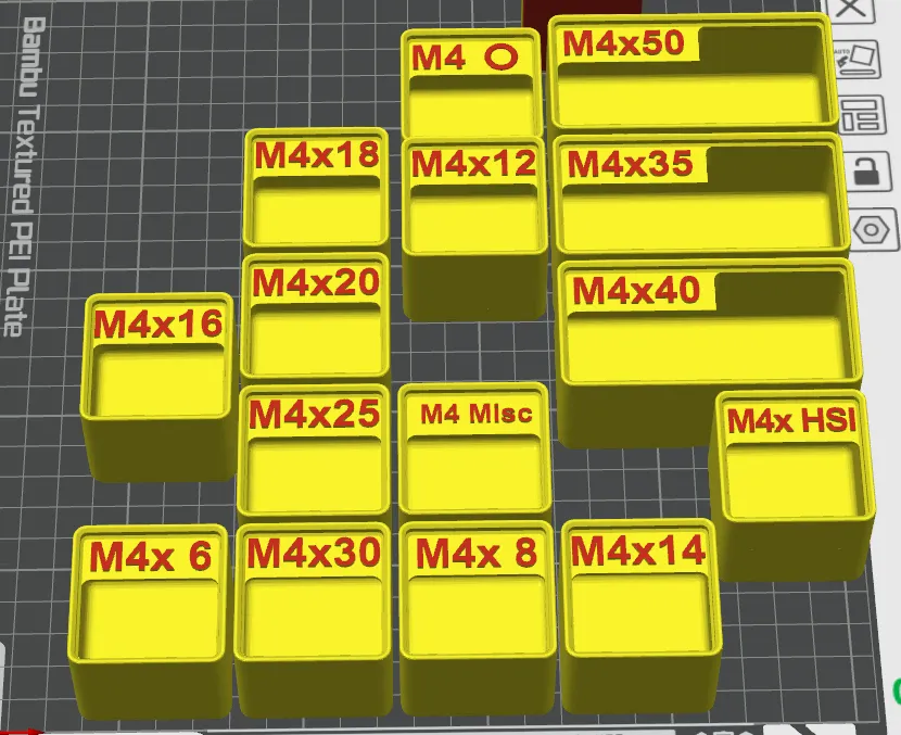 M4 Metric Bolt Storage bins gridfinity with pin - Free 3D Print Model ...