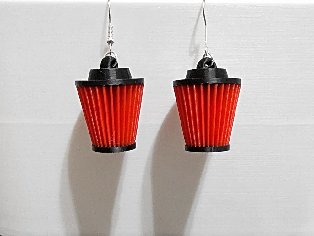 Cone Air Filter Earrings by riverbedMakerWorld: Download Free 3D Models