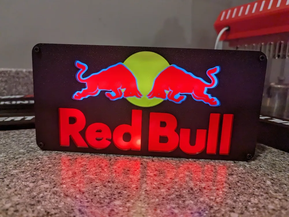 Red Bull Lightbox (3D Faceplate) by dakjones82 - MakerWorld