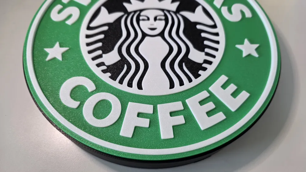 Starbucks sign – embossed effect, exellent finish by Mat_3d MakerWorld ...