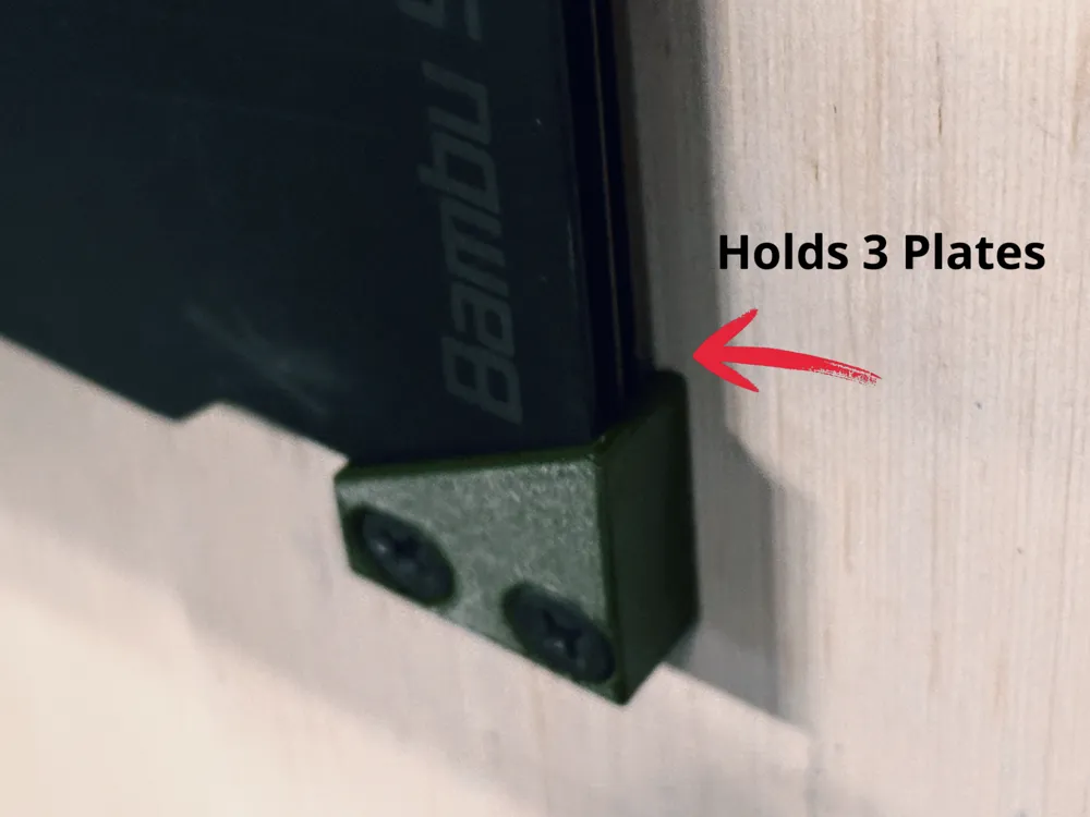 Low Profile Build Plate Wall Mount. Holds 3 plates by Snail - MakerWorld