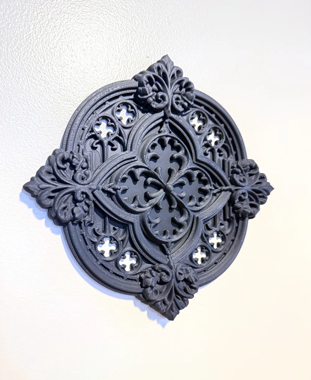 Gothic Cathedral Wall Medallion - Free 3D Print Model - MakerWorld