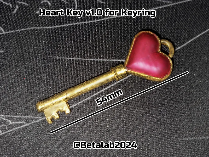 Heart Key v1.0 Keyring by Betalab3D - MakerWorld