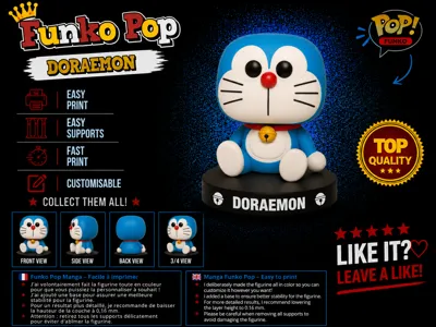 Funko Pop Doraemon - Free 3D Print Model - MakerWorld